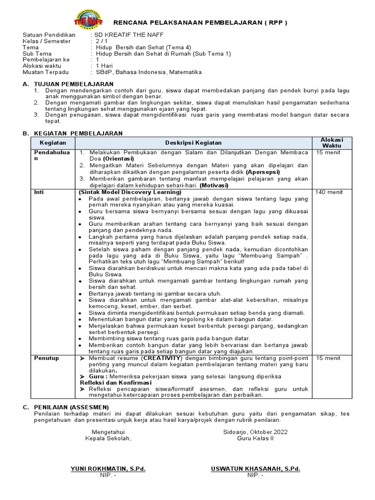 RPP Kelas 2 Tema 2 (2022-2023) | PDF