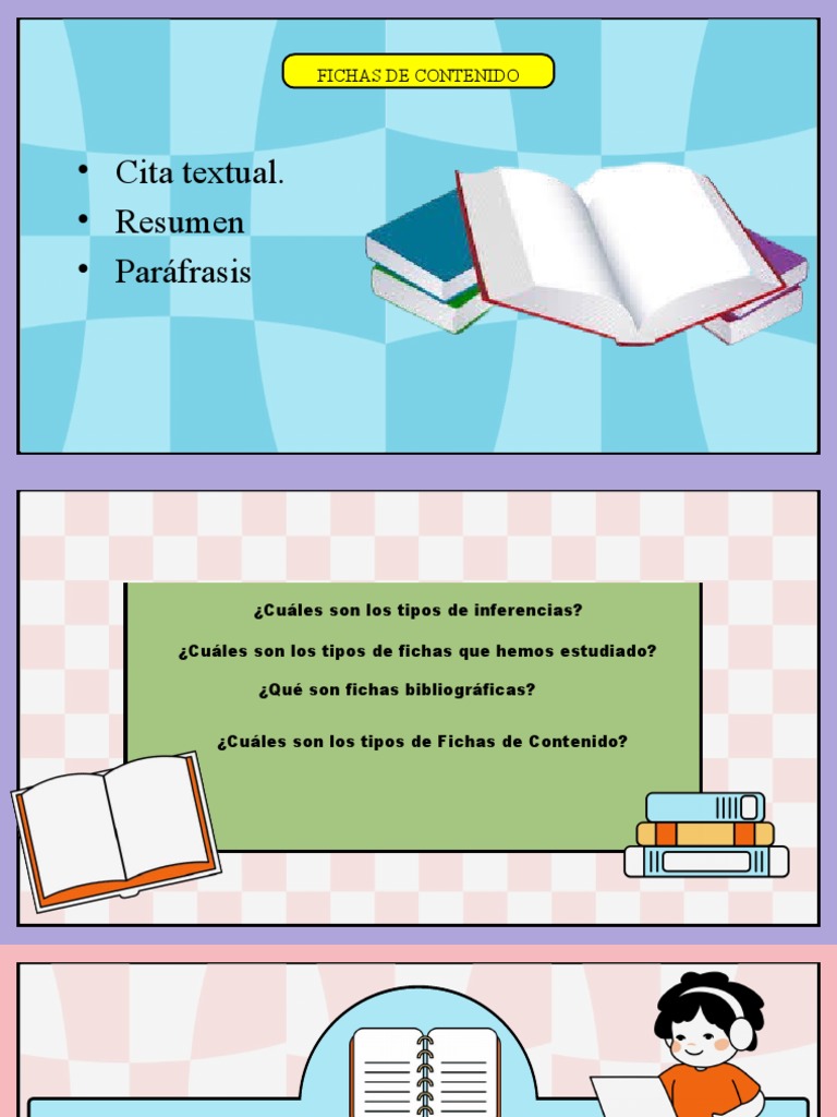 Tipos y Ejemplos de Fichas de Contenido | PDF