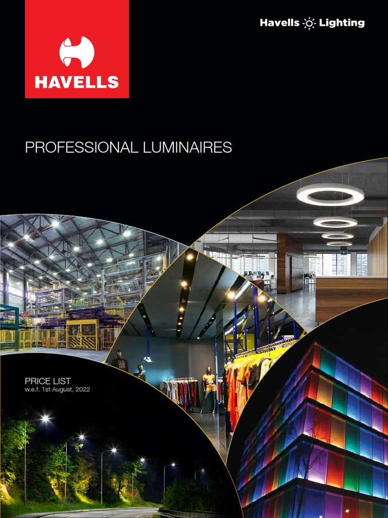 Havells Professional Lighting Price List 2025 | PDF | Lighting | Light ...