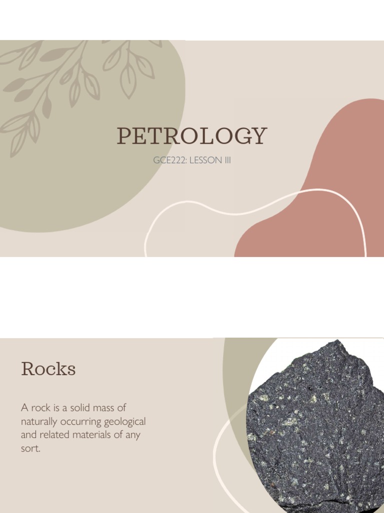 Petrology Part 1 | PDF | Rock (Geology) | Sedimentary Rock