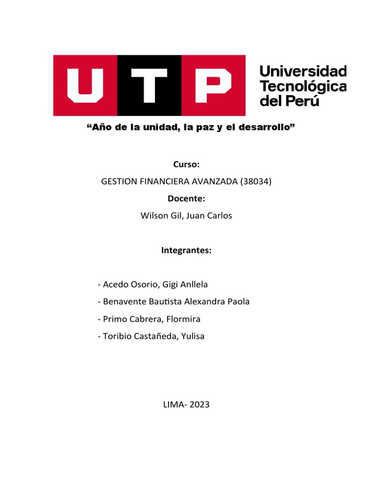 Caso Sem 4 - Gestion Financiera Avanzada | PDF | Presupuesto | Hoja de balance