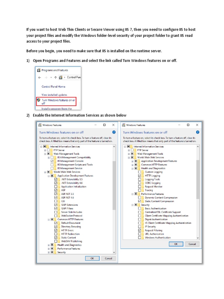 Iis Configuration Guide For Web Thin Clients And Secure Viewer Pdf