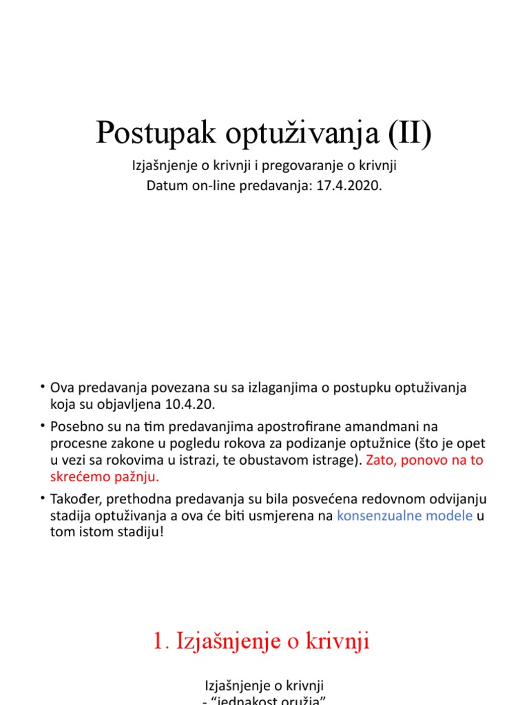 Postupak Optuživanja | PDF