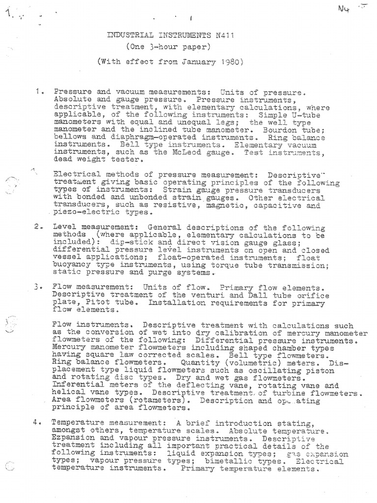 Industrial Instruments N4-N6 | PDF