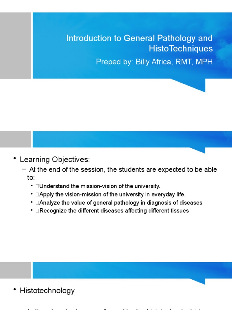C. HPCT File Week 1 Introduction To General Pathology and HistoTechniques | PDF | Pathology ...