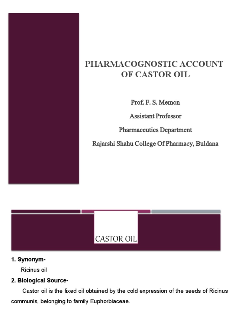 Castor Oil | PDF | Solubility | Oil