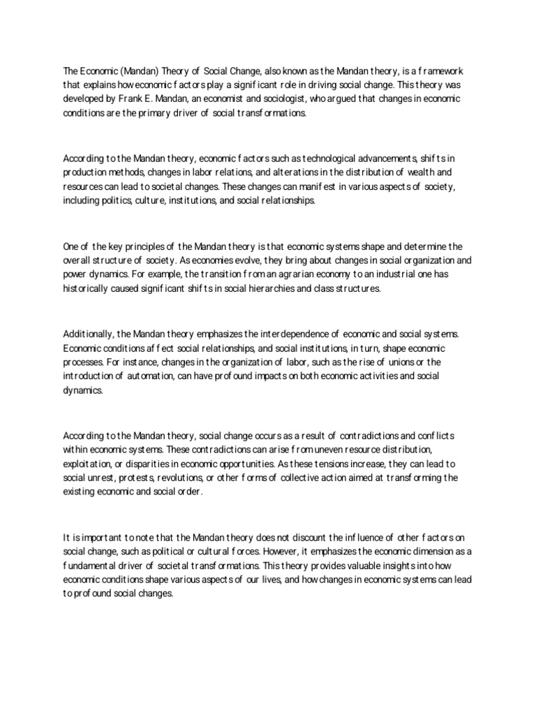 The Mandan Theory of Socual Change | PDF