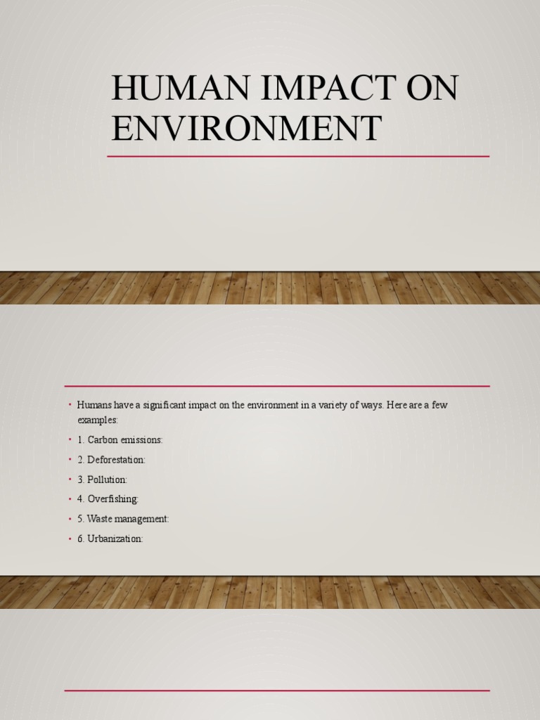 Human Impact Environment | PDF