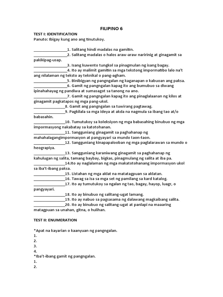 Filipino 6 | PDF