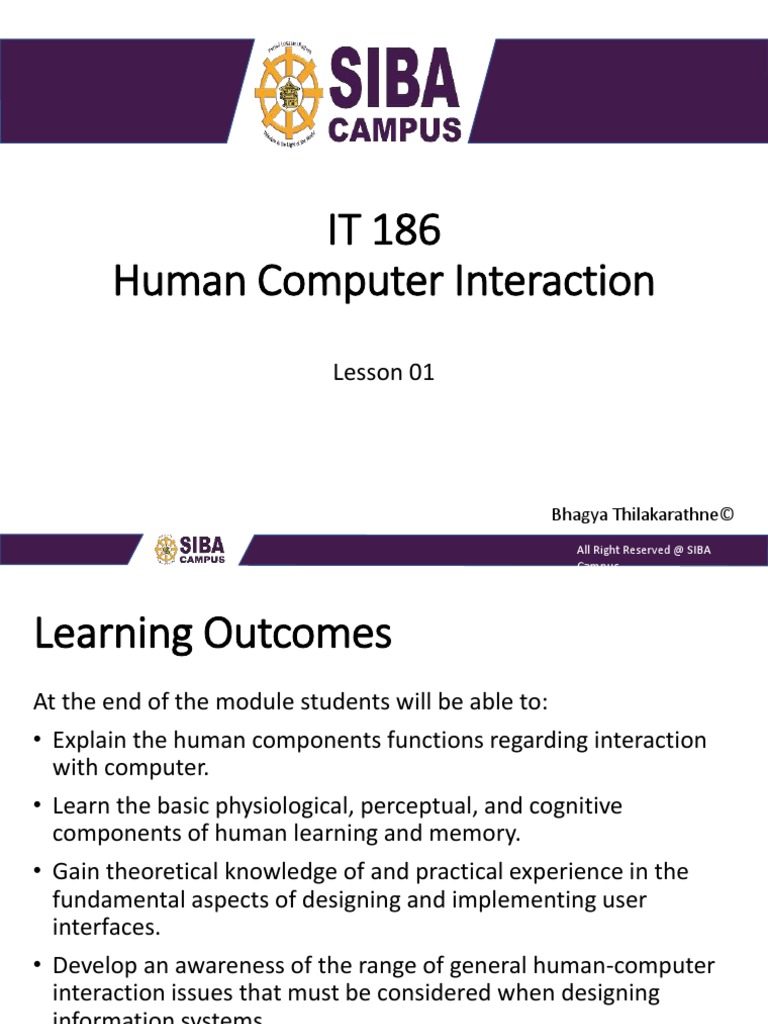 HCI Lesson 1 | PDF | Human–Computer Interaction | Human Factors And Ergonomics