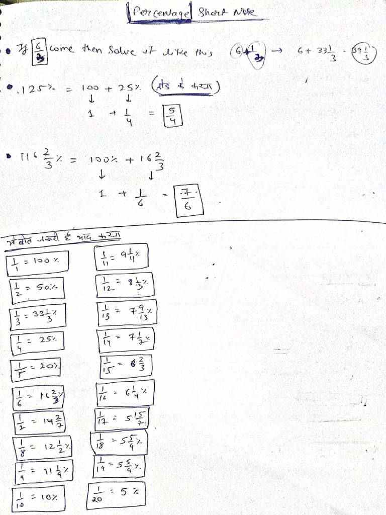 (Sarkari Nerd) Persentage Short Note | PDF