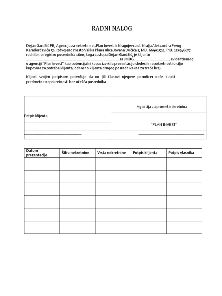 Rdani Nalog, Prezentacija Nekretnine | PDF