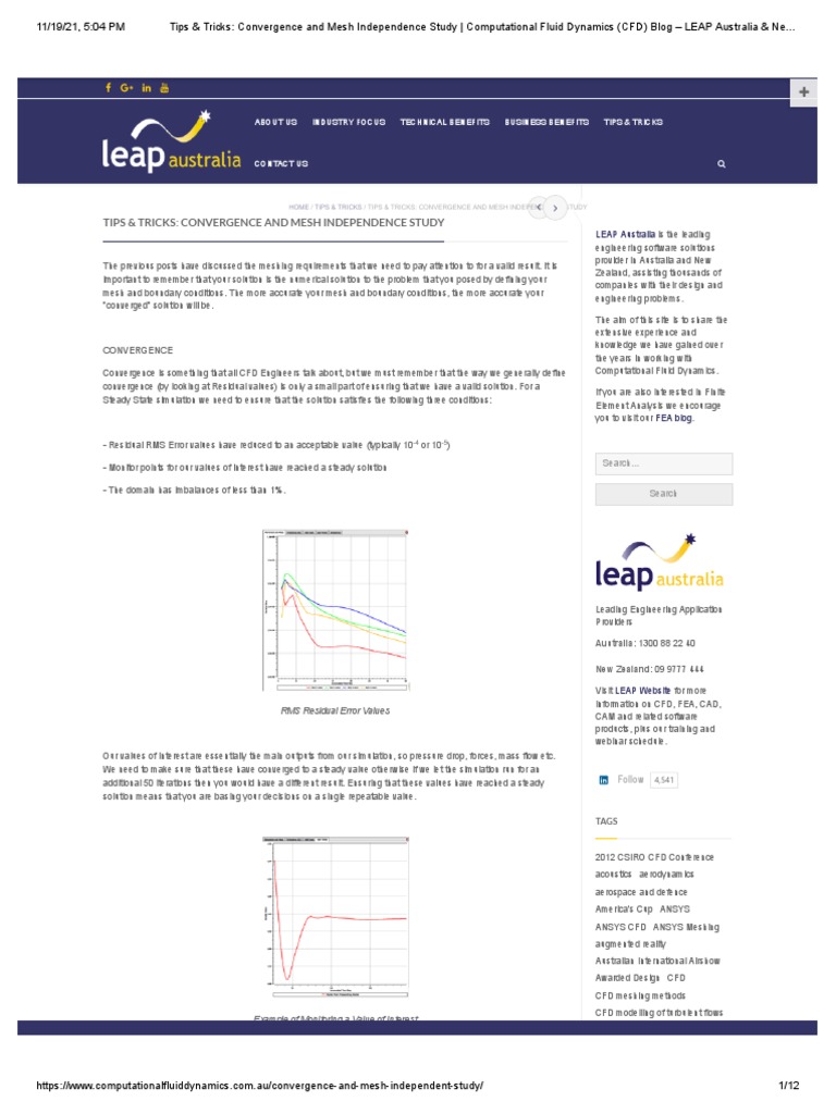 Convergence and Mesh Independence | PDF | Computational Fluid Dynamics | Fluid Dynamics