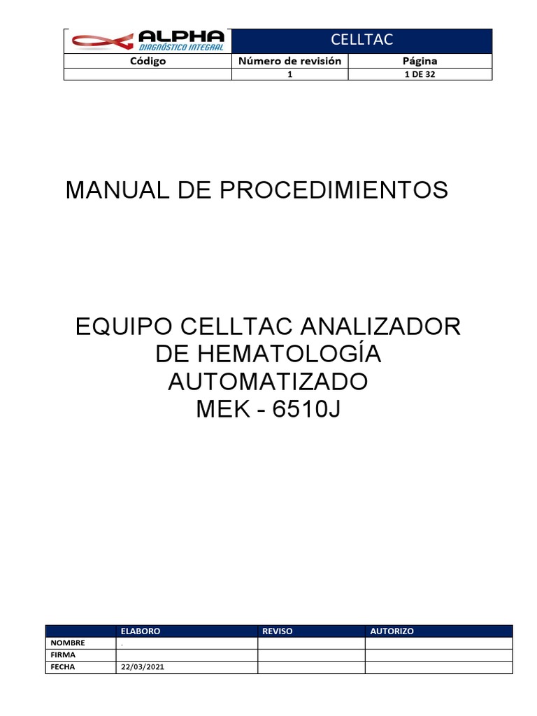 Oscar Celltac 1 | Descargar gratis PDF | Calibración | Sangre