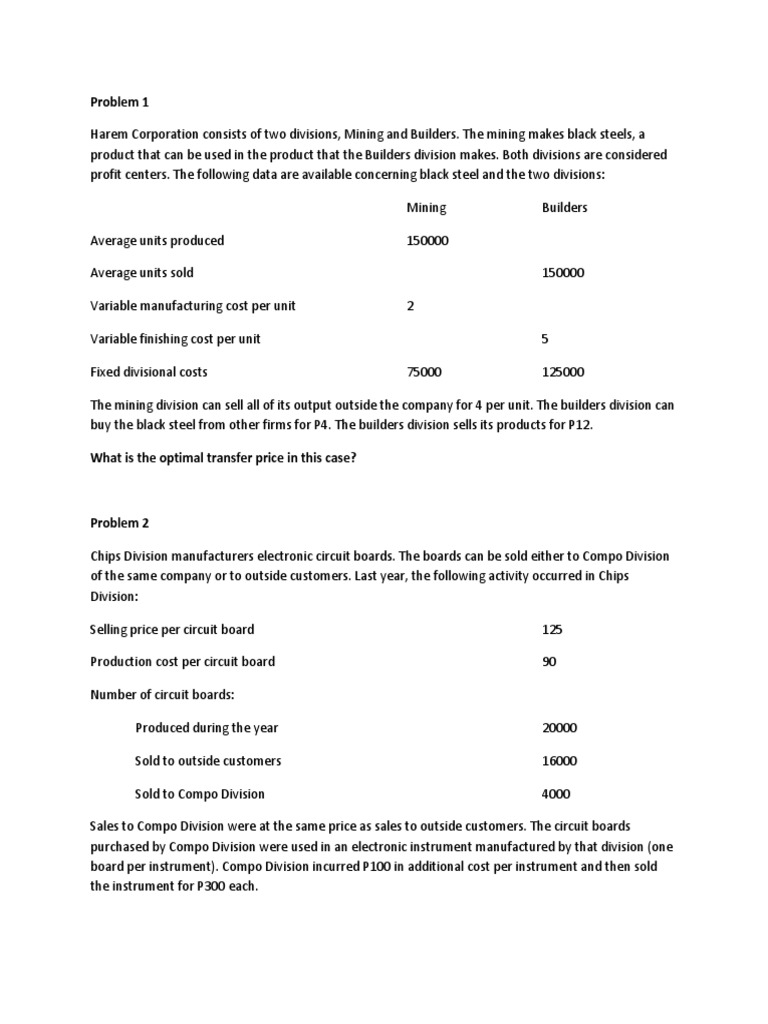 Problem 1 | PDF | Profit (Economics) | Integrated Circuit