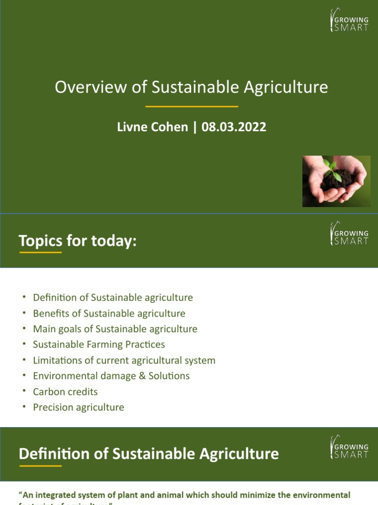Sustainable Agriculture Overview and Practices | PDF | Agriculture ...
