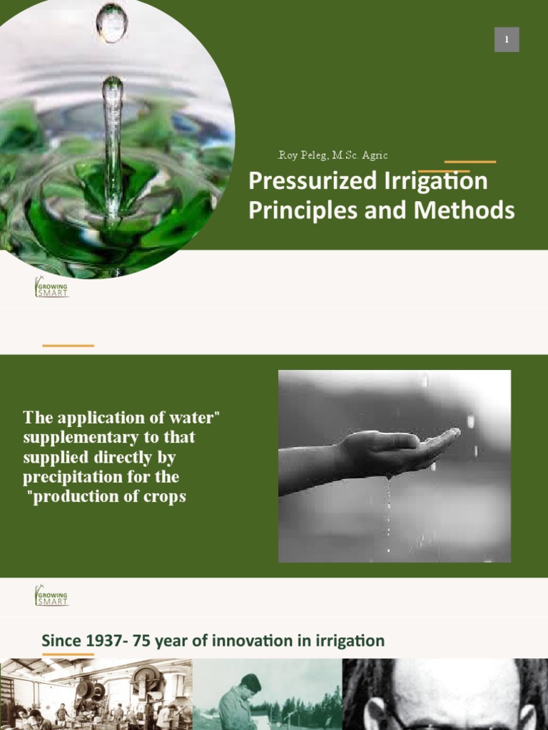 Pressurized Irrigation Principle | PDF | Irrigation | Soil
