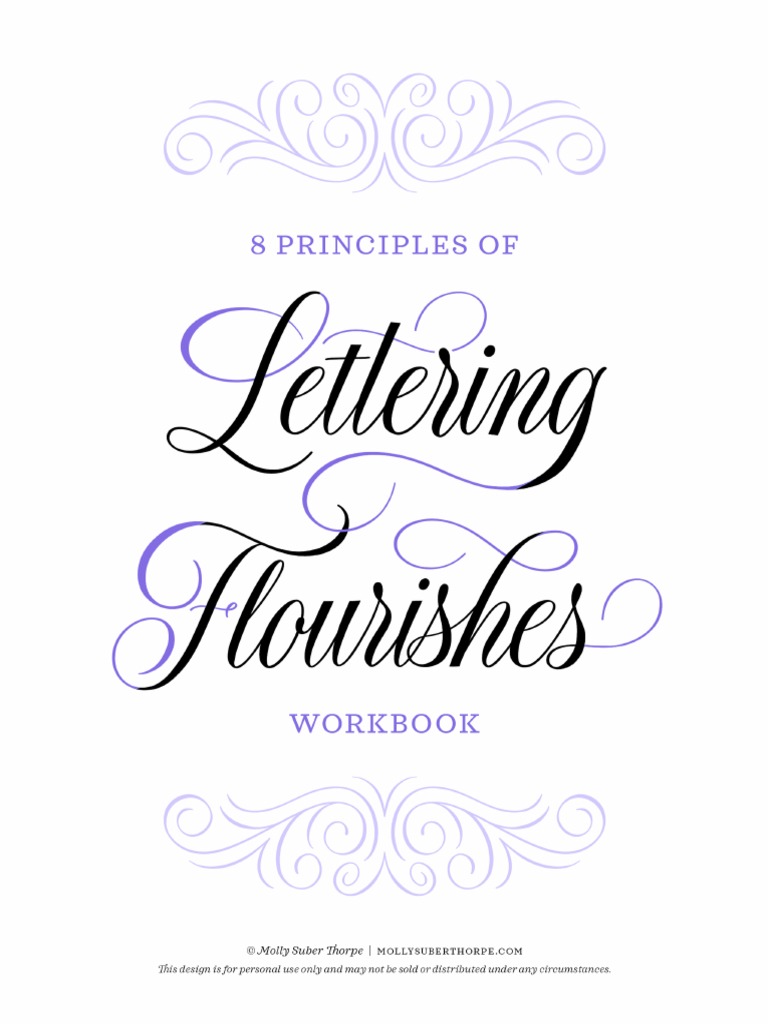 8 Principles of Lettering Flourishes Workbook - US Letter | PDF
