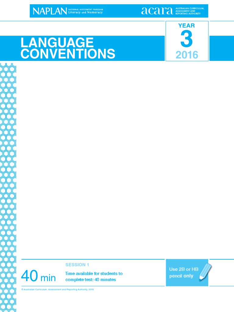 Year 3 Language Conventions Test | PDF | Linguistics