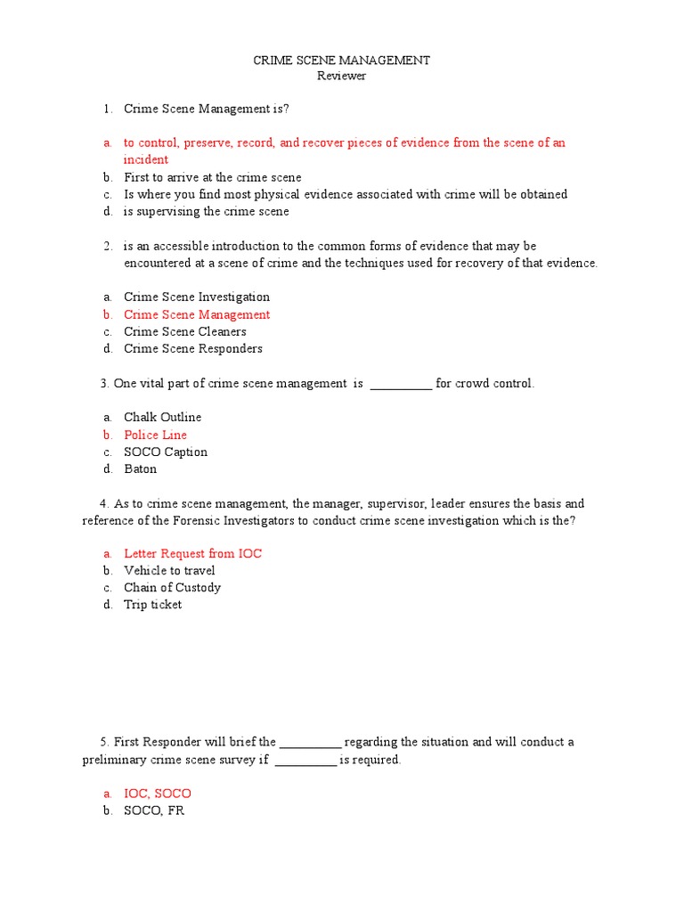Crime Scene Management Overview | PDF | Crime Scene | National Security