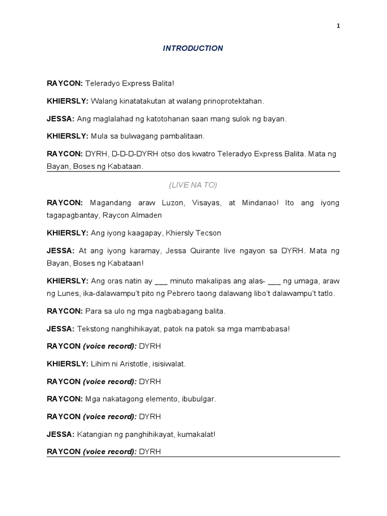 News Report Script | PDF