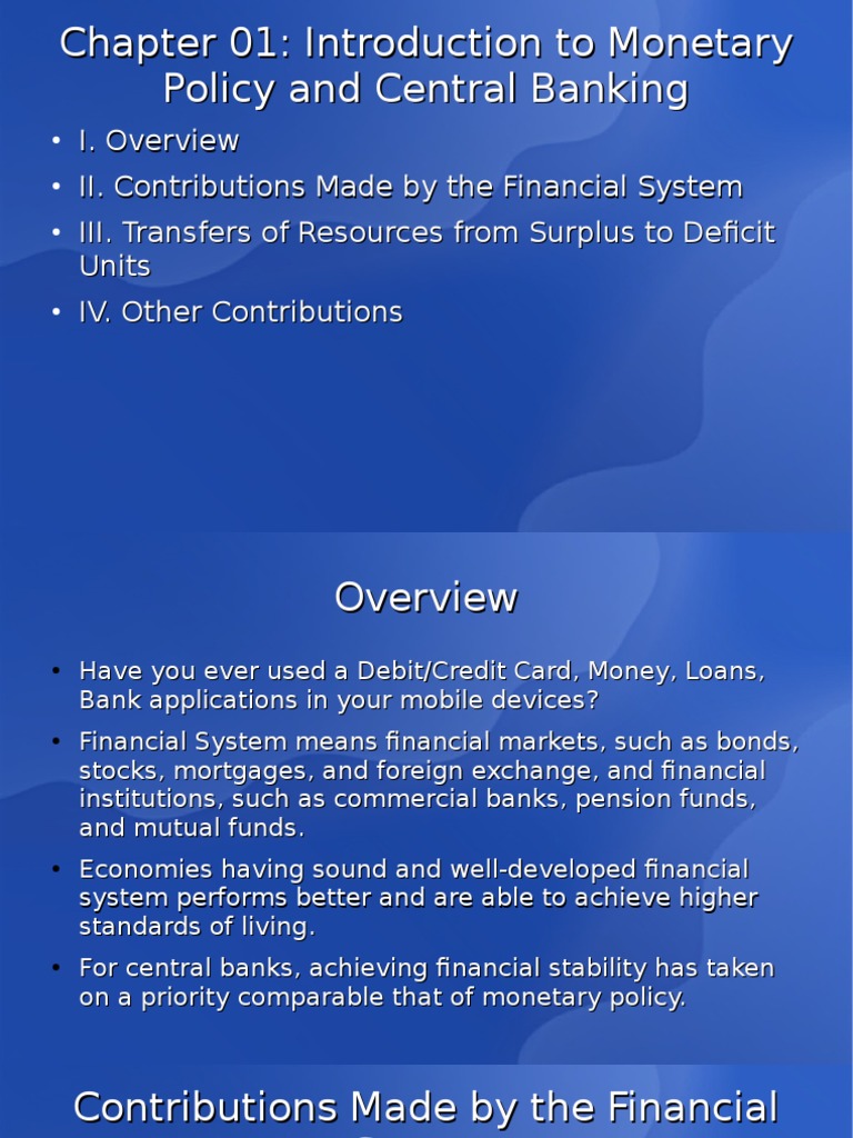 Chapter 1 & 2 (PPT) - Introduction To Monetary Policy and Central ...