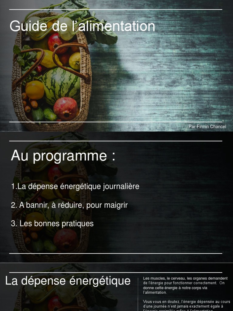 Guide de L'alimentation | PDF | Manger | Calorie