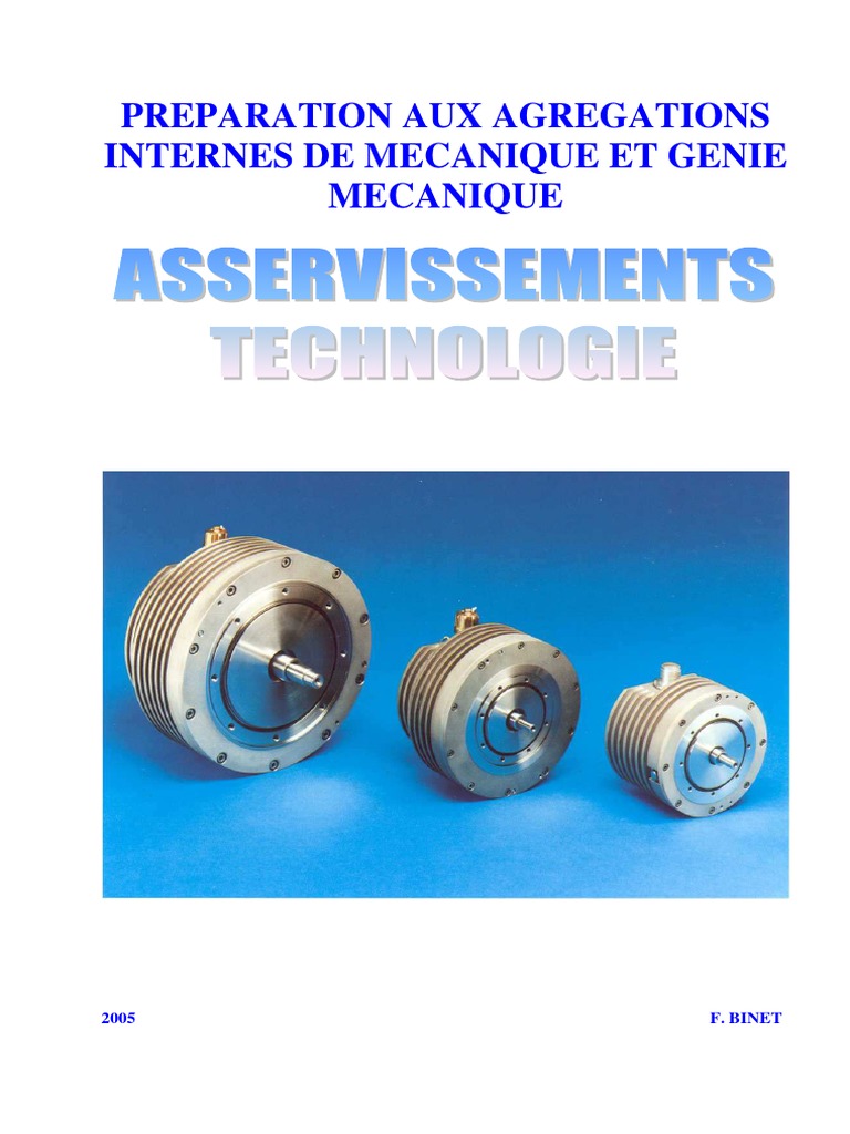 Technologie Asservissement-Préparation Agreg Interne | PDF | Physique ...