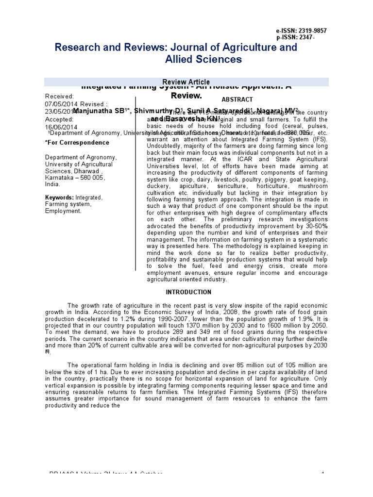 Integrated Farming System Review | PDF | Agriculture | Soil