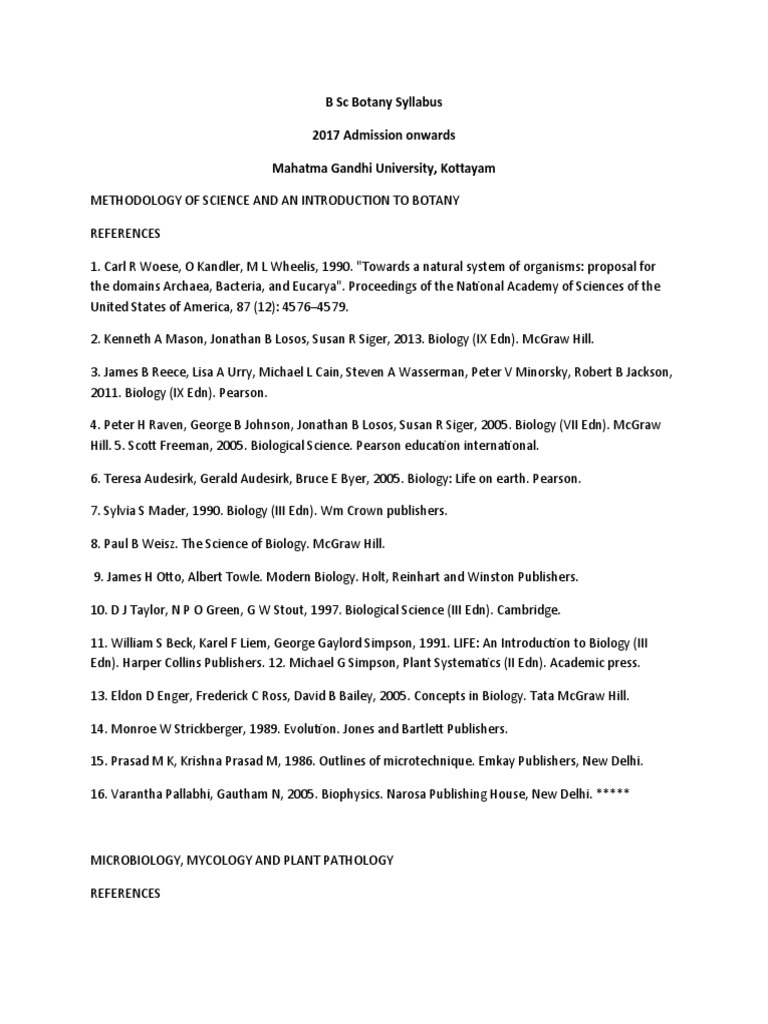 B SC Botany Syllabus | PDF | Fern | Bioinformatics