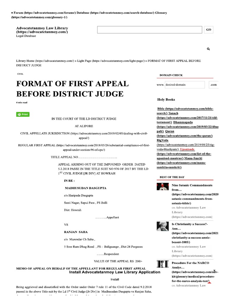 Civil Appeal RFA | PDF