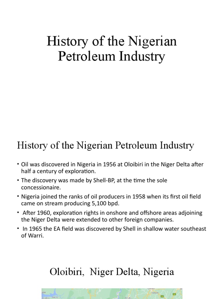History of The Nigerian Oil Industry | PDF | Nigeria | Petroleum