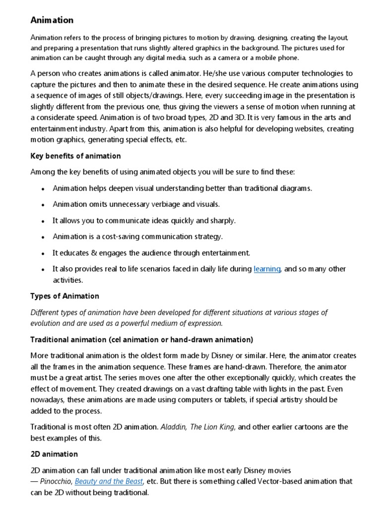 Animation | PDF | Animation | 3 D Computer Graphics