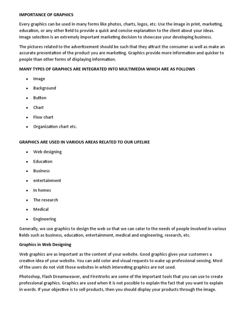 Importance of Graphics | PDF | Data Compression | File Format