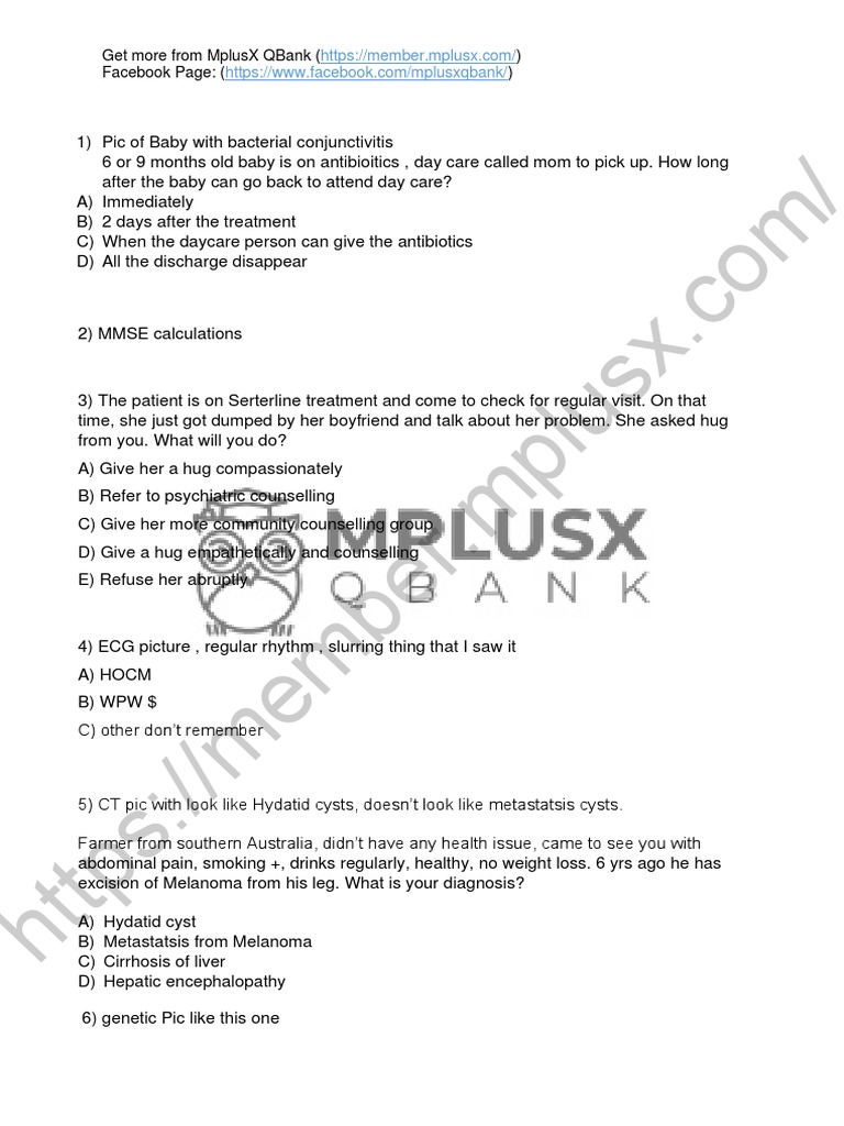 NOV 2019 - MplusX QBank | PDF | Uterus | Hyperthyroidism