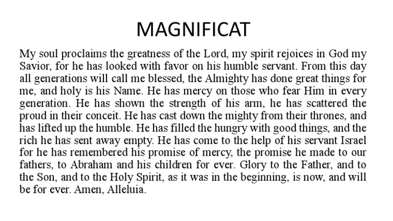 Magnificat My Soul Proclaims The Greatness of The Lord | PDF