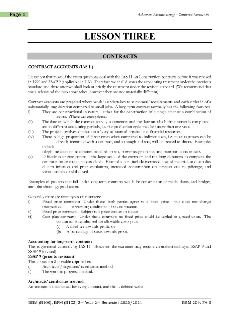Lesson 4 Contract Accounts | PDF