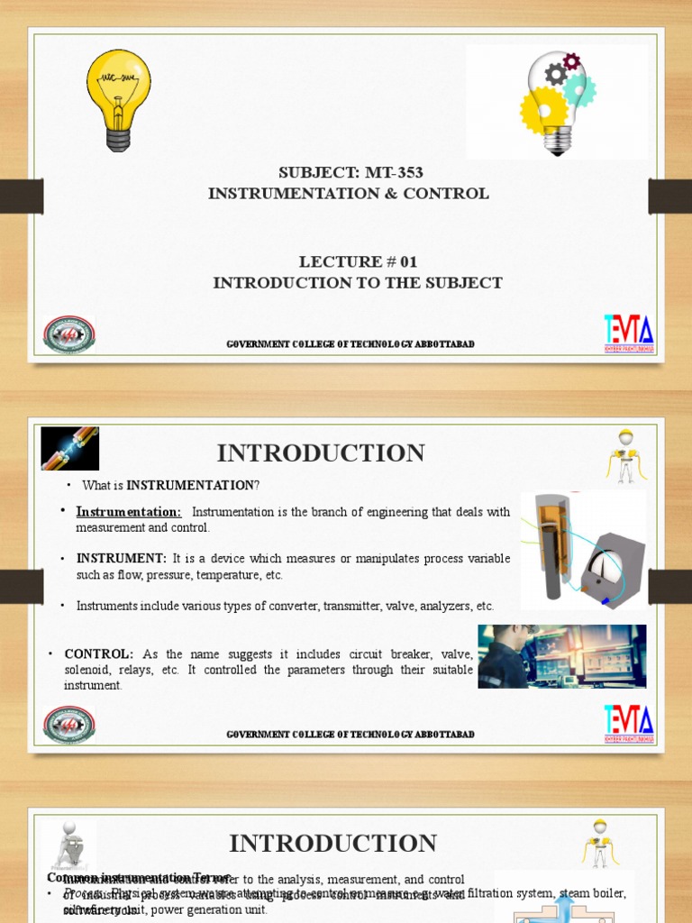 Lect01 (MT 353) | PDF | Instrumentation | Automation