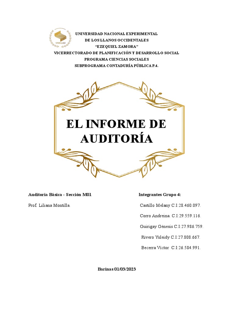 Informe de Auditoria MODULO V | PDF | Auditoría | Contralor