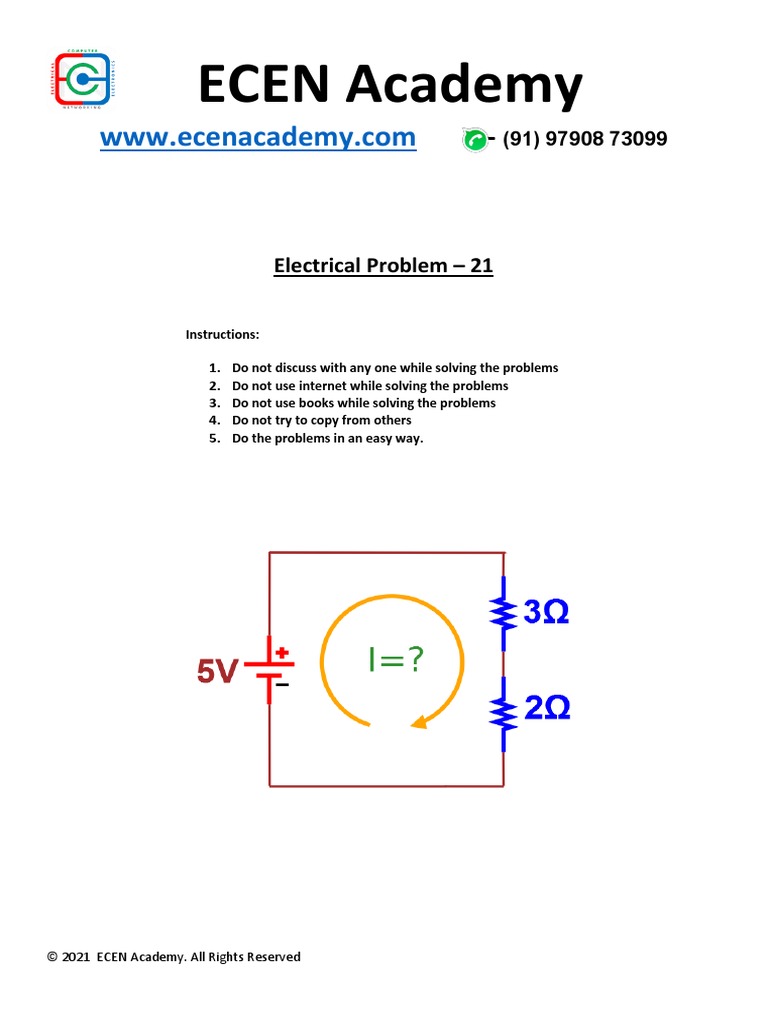 ECEN Academy Electrical ProblemsDay 03 | PDF