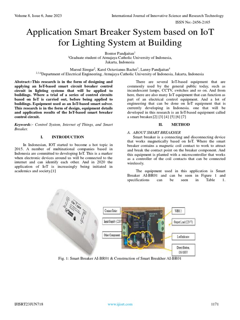 Application Smart Breaker System Based On IoT For Lighting System at ...