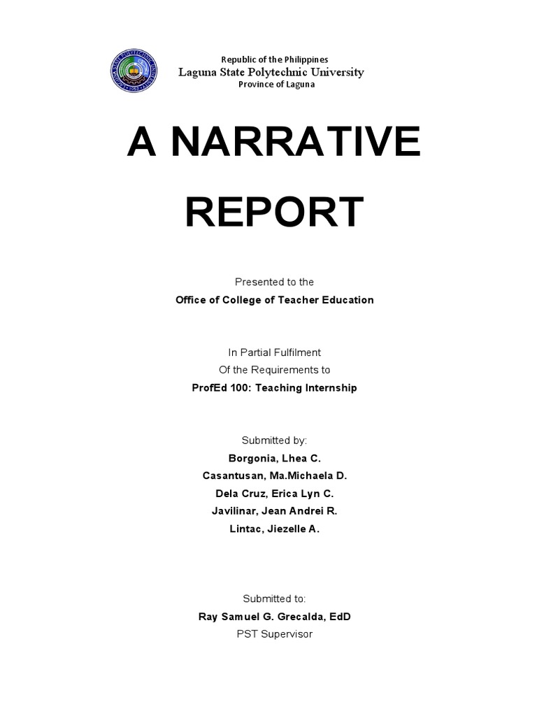 Narrative Report | PDF | Teachers | Lesson Plan