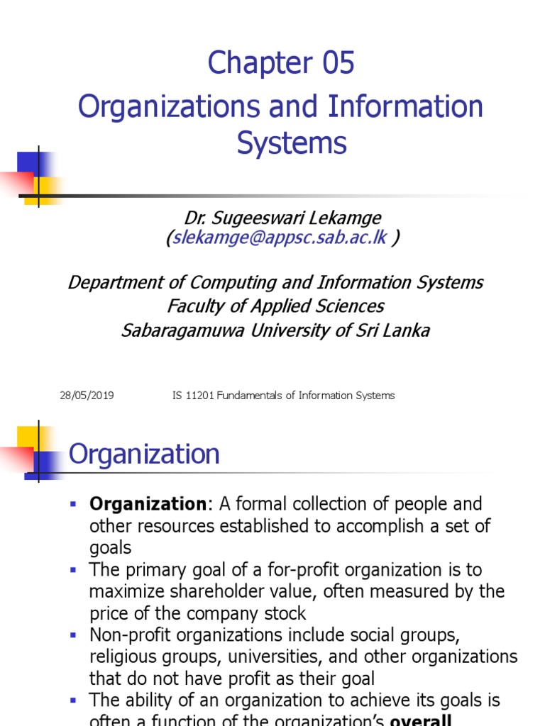 Understanding Organizations and Information Systems | PDF | Information ...