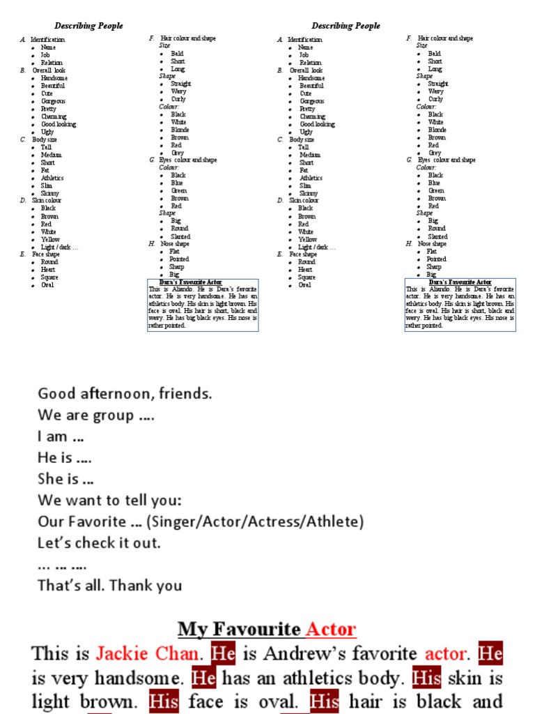 Describing Someone | PDF | Hair | Brown