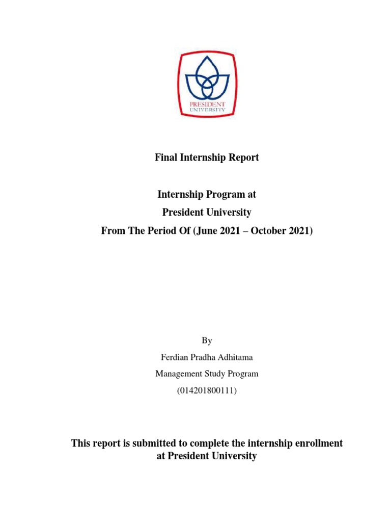 Final Internship Report at President University | PDF | Internship ...