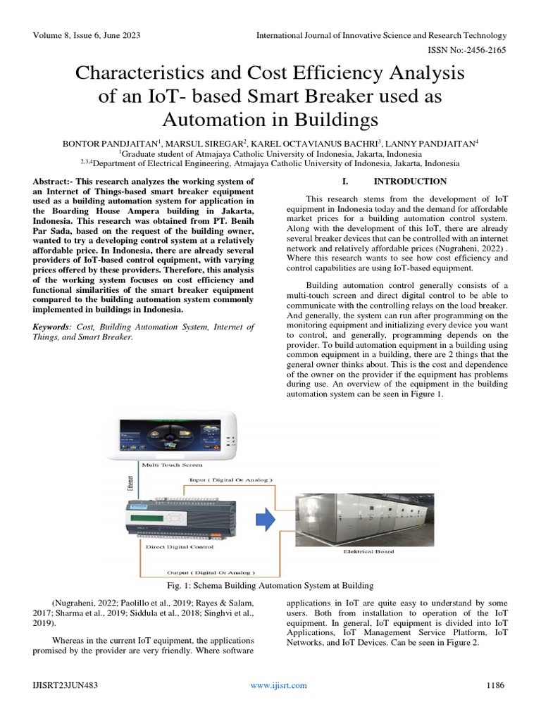 Characteristics and Cost Efficiency Analysis of An IoT - Based Smart ...