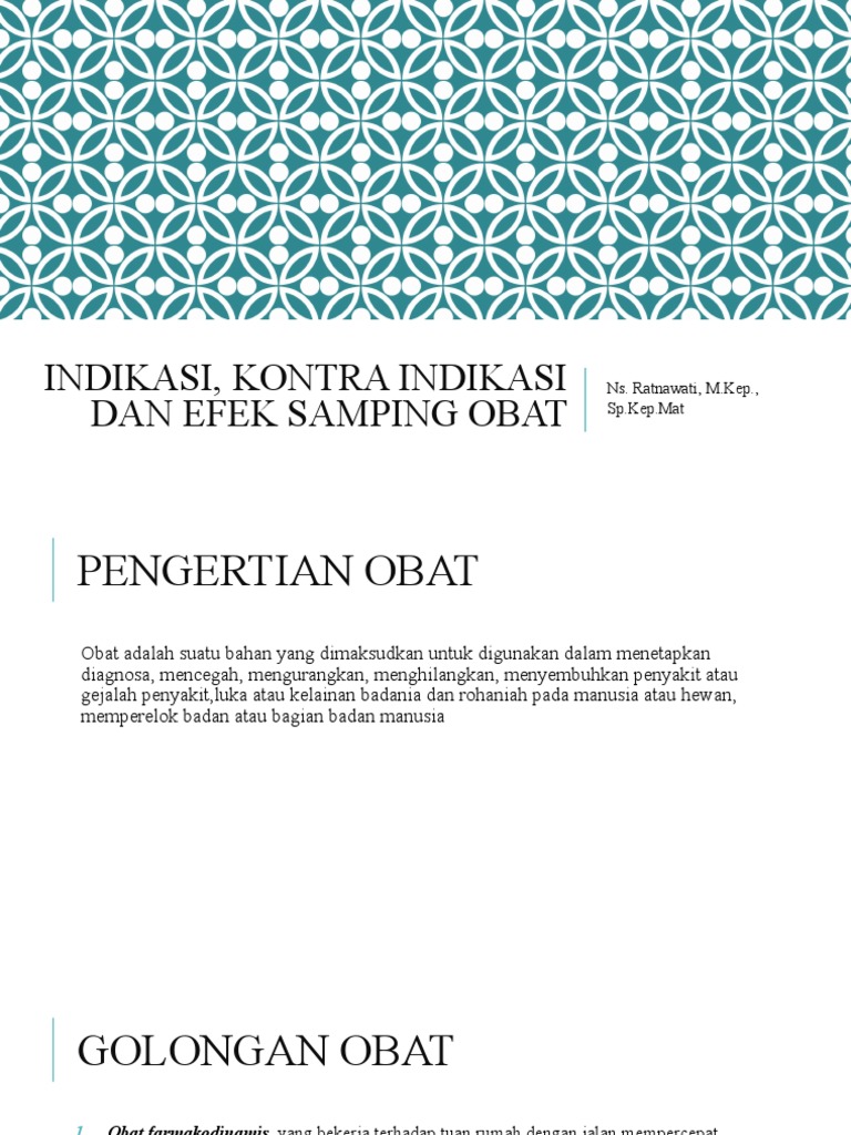 Indikasi dan Kontraindikasi Obat | PDF