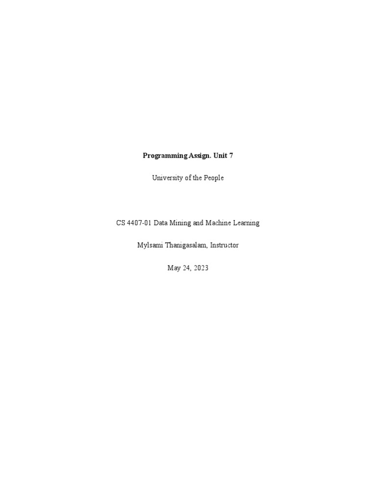 Programming Assign Unit 7 | PDF | Artificial Neural Network | Learning