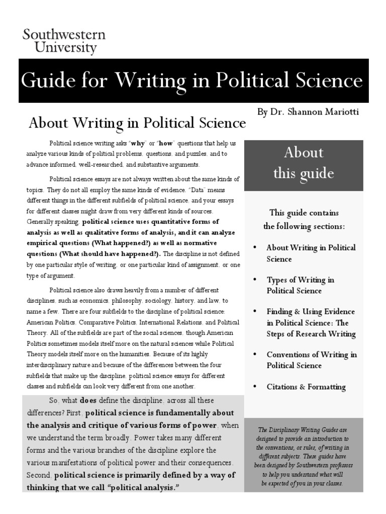 Political Science Paper | PDF | Political Science | Essays