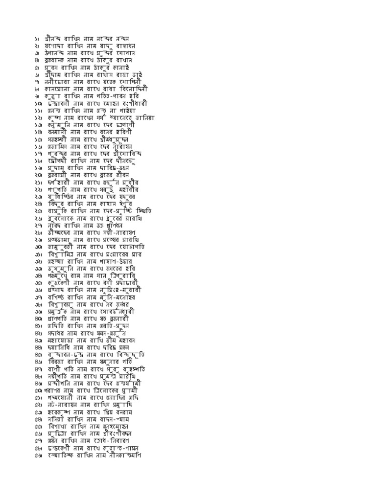 108 Names of Krishna | PDF